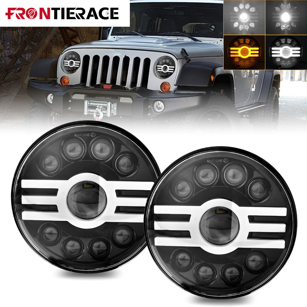 Jual 7 In LED Headlight Round Automotive LED Sealed Beam H4 for ...