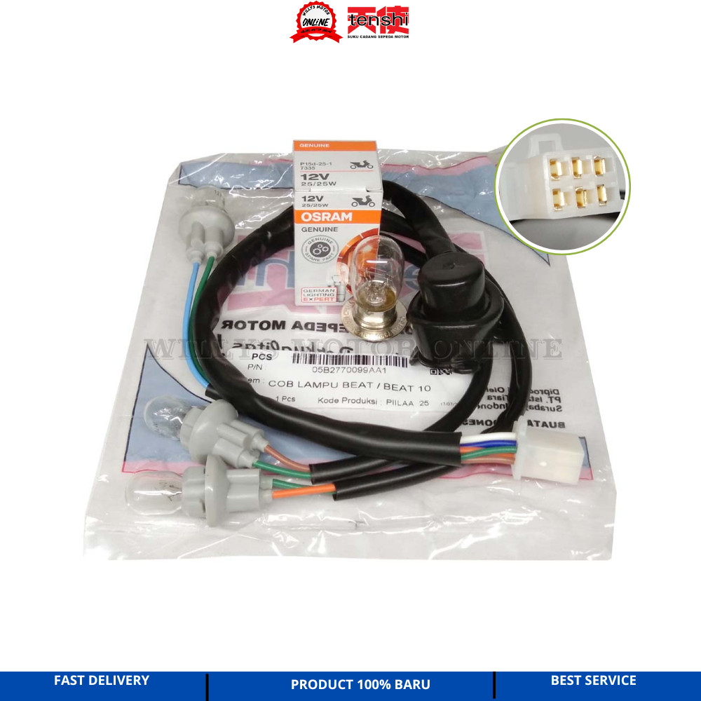 Jual Fitting Soket Lampu Depan Beat Karbu / Pitting Lampu Beat Karbu ...