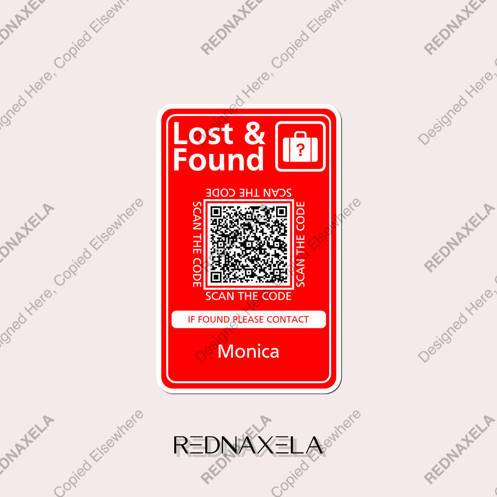 Jual Stiker Vinyl Lost & Found with QR Code Personalized Stiker Koper ...