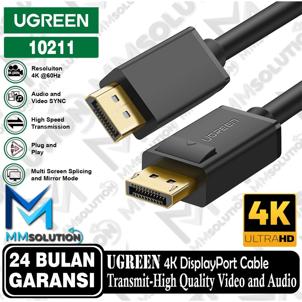 Jual UGREEN 10211 Kabel DisplayPort to Display Port 4K 60Hz HDR 167.5-z ...