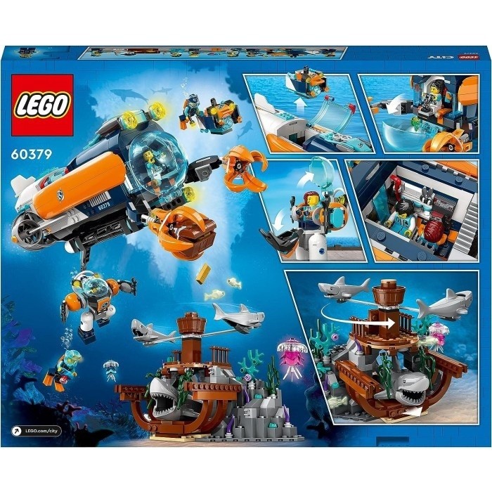 Jual LEGO 60379 City Deep-Sea Explorer Submarine Toy, Underwater Ocean ...