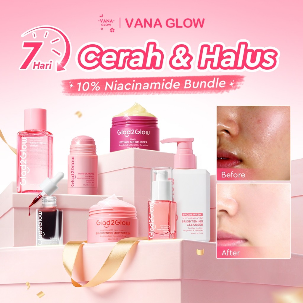 Jual 【100% ORI】Glad2Glow Cerah Glowing & Renew bundle 7in1 7pcs-Brightening toner+Brightening ...