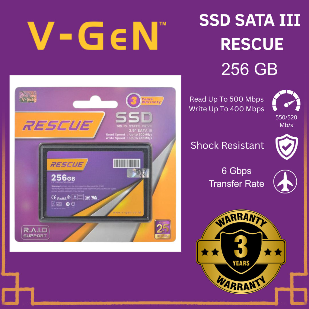 Jual V-GEN RESCUE Ssd Sata III 128Gb / 256Gb / 512GB Solid State Drive ...