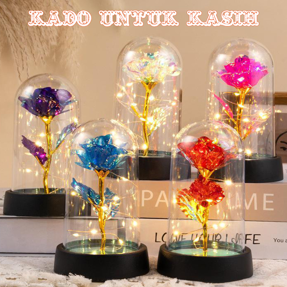 Jual Lampu LED Bunga Mawar Plastik - Dekorasi Kamar Rose Beauty & The ...