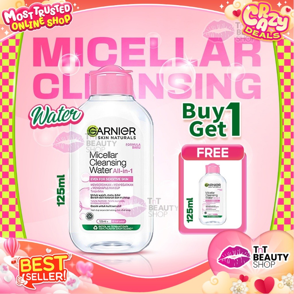 Jual Buy1 Get1 - Garnier Micellar Cleansing Water Pink 125ml | TnT ...