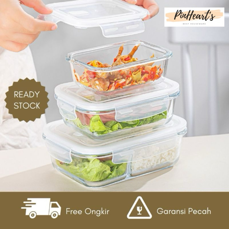 Jual HSO - LUNCH BOX KACA / TEMPAT MAKAN / KOTAK BEKAL / KOTAK MAKAN ...
