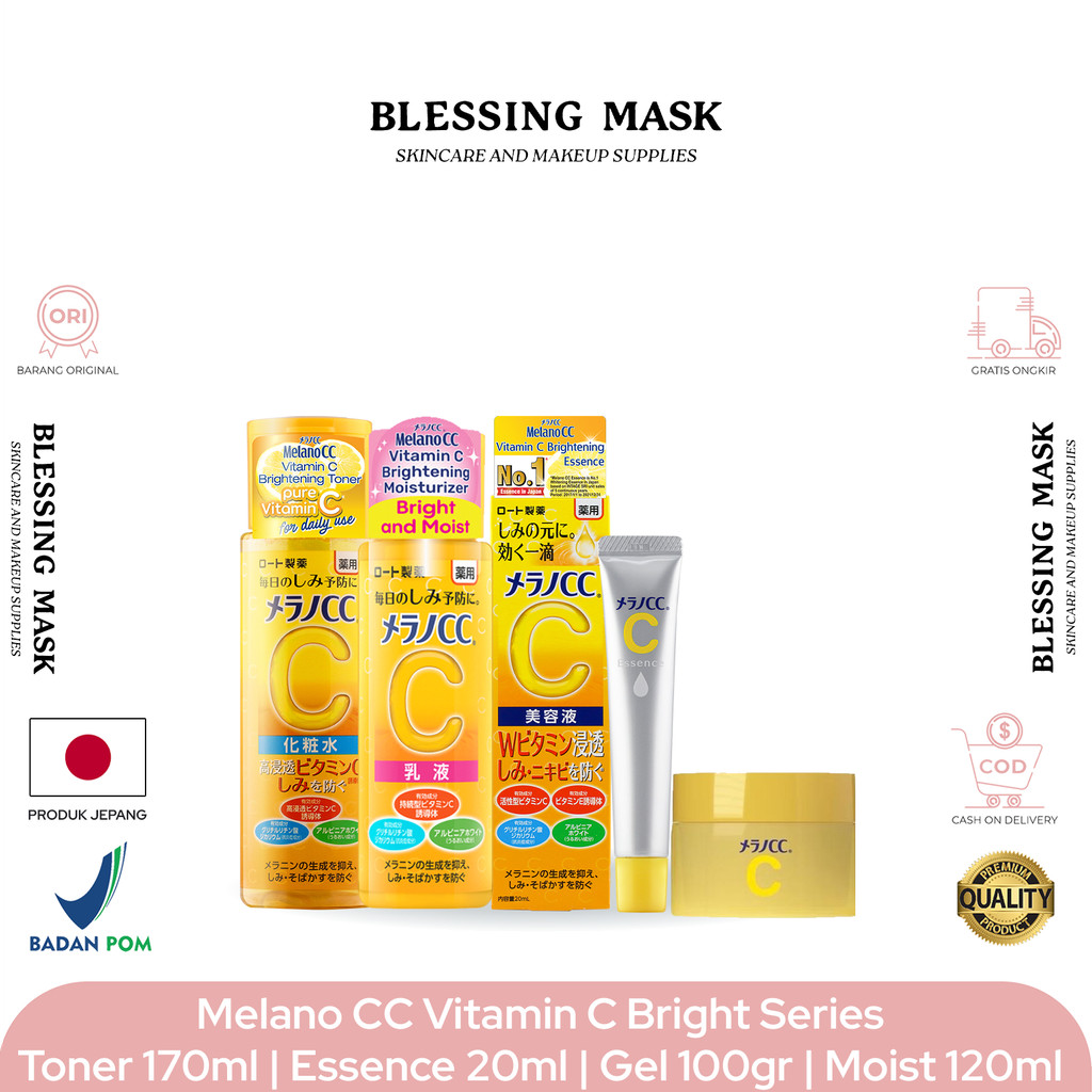 Jual Melano CC Vitamin C Bright Series | Toner 170ml | Essence 20ml ...