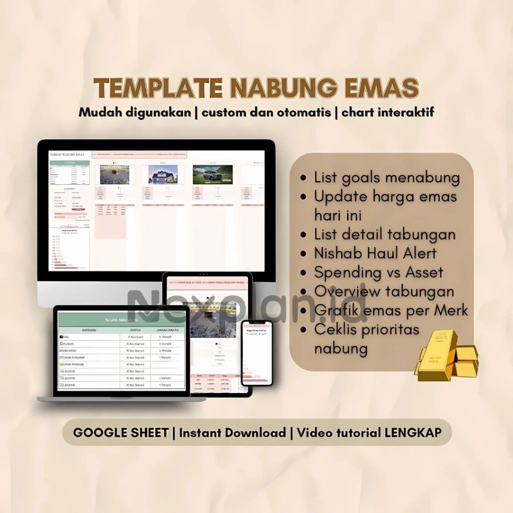 Jual Template Nabung Emas Lengkap Excel | Cek Harga, Transaksi, Nishab ...