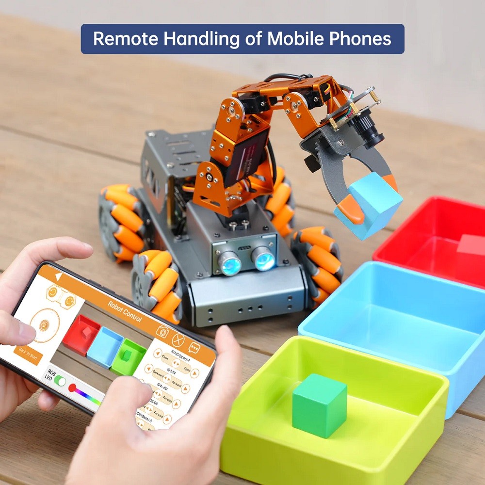 Jual Hiwonder MasterPi AI Vision Robot Arm Mecanum Wheels Car Powered ...