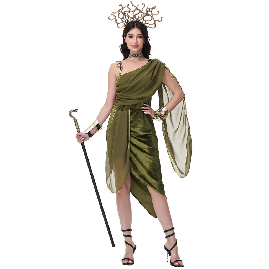Jual Halloween New Adult Medusa Costume Performance Costume Greek ...