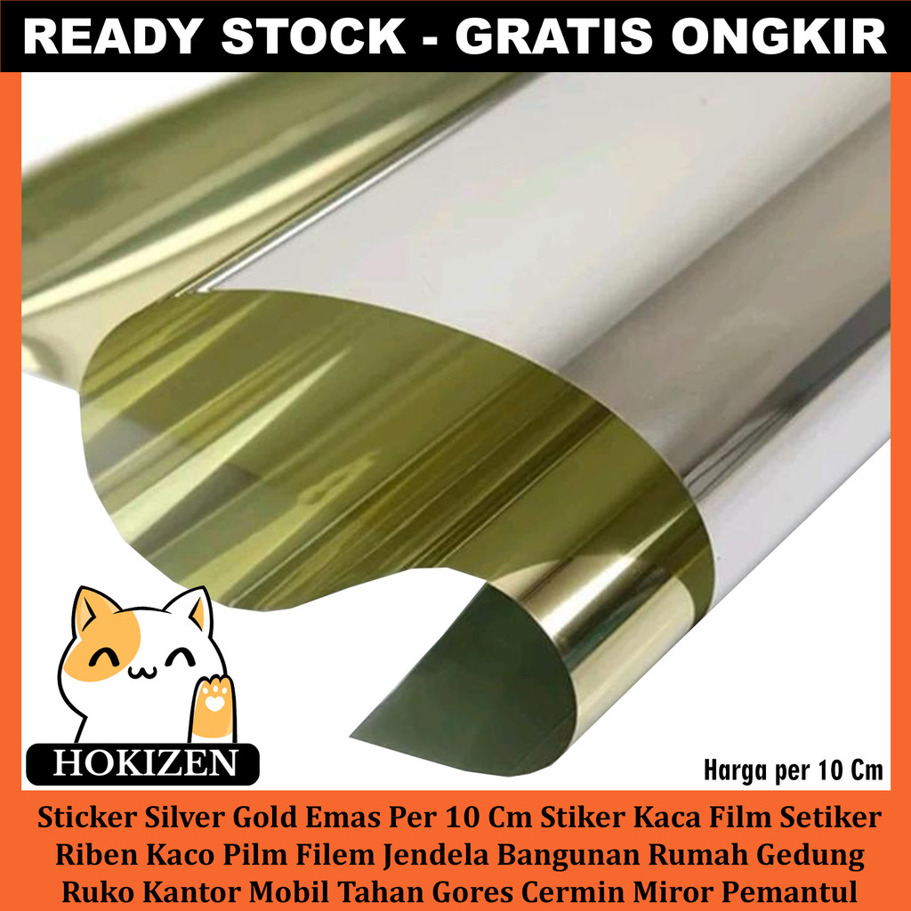 Jual Stiker Sticker Silver Gold Emas Per 10 Cm Kaca Film Setiker Riben ...