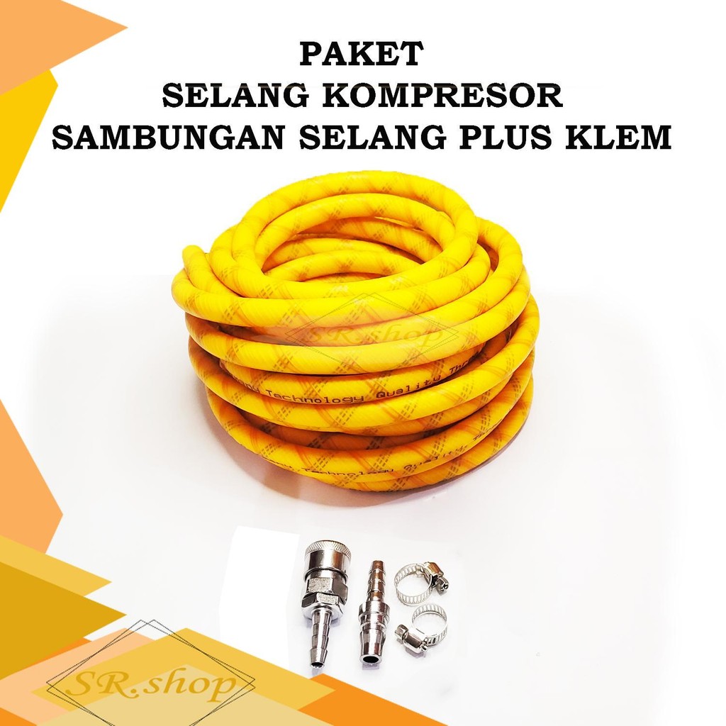 Jual Selang kompresor angin 5 , 10 meter, selang kompresor 3 layer ...