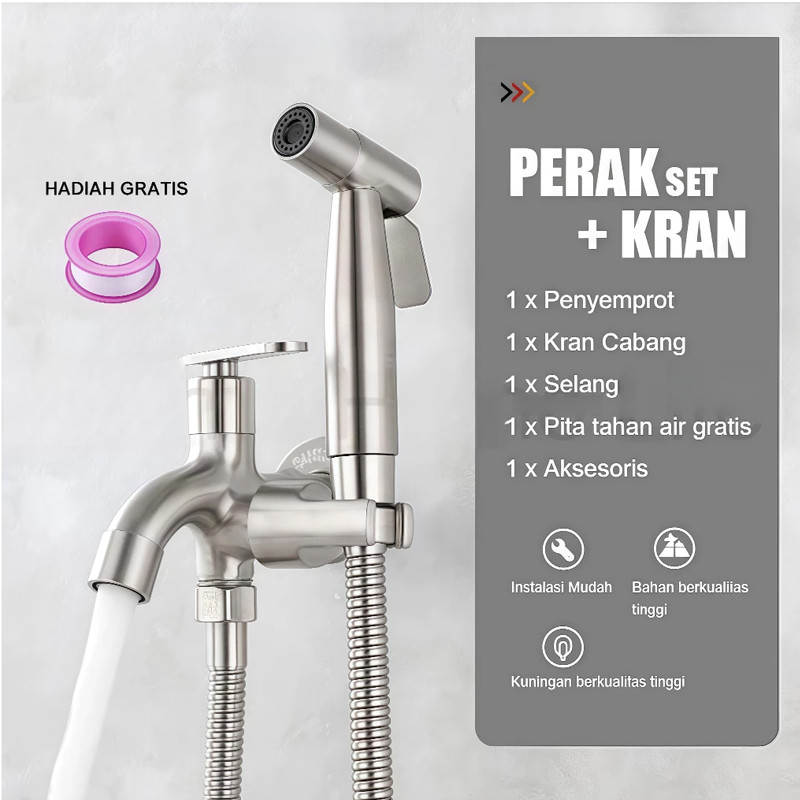 Jual SUS304 1 Set Jet Shower Kloset Kran Cabang Shower Stainless Jet ...