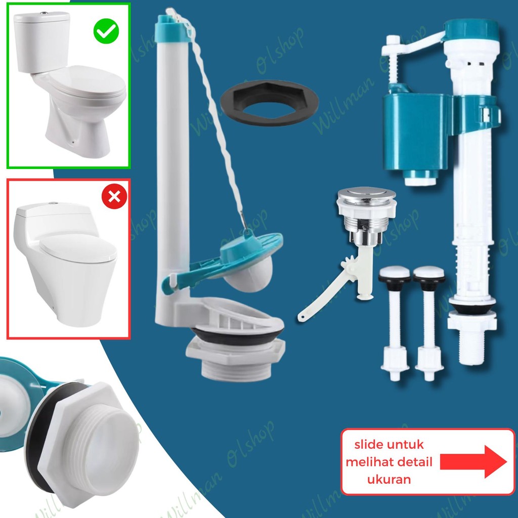 Jual Sparepart Toilet Duduk Alat Tabung Closet Duduk Tombol Atas Model ...