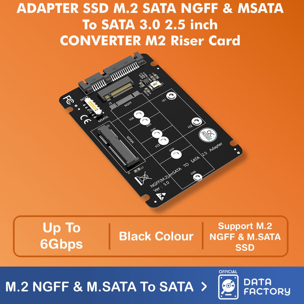 Jual KONVERTER SSD M.2 SATA NGFF & MSATA To SATA 3.0 2.5 inch CONVERTER ...
