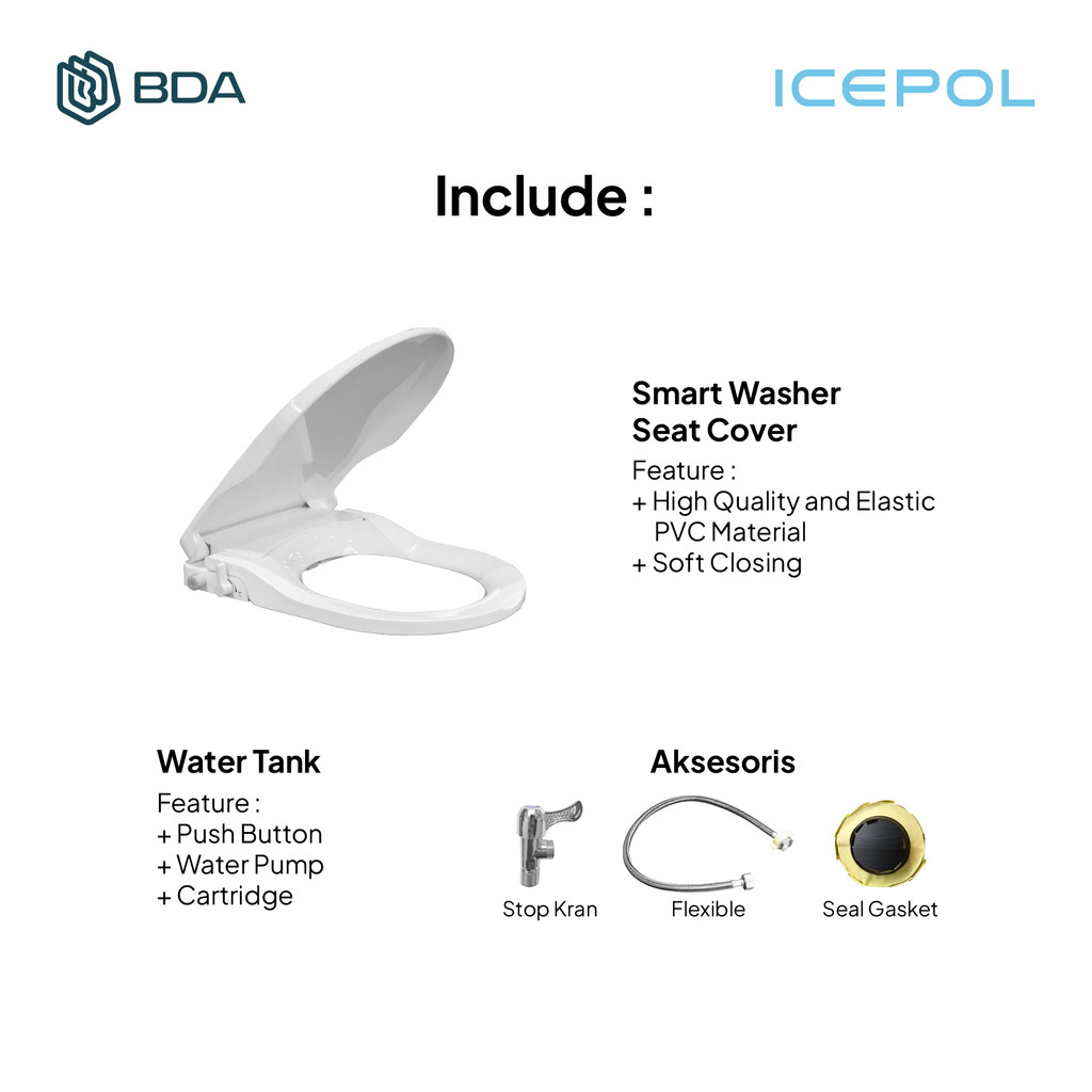 Jual Icepol Closet Duduk Kloset Duduk Toilet Duduk Ecowasher Smart ...