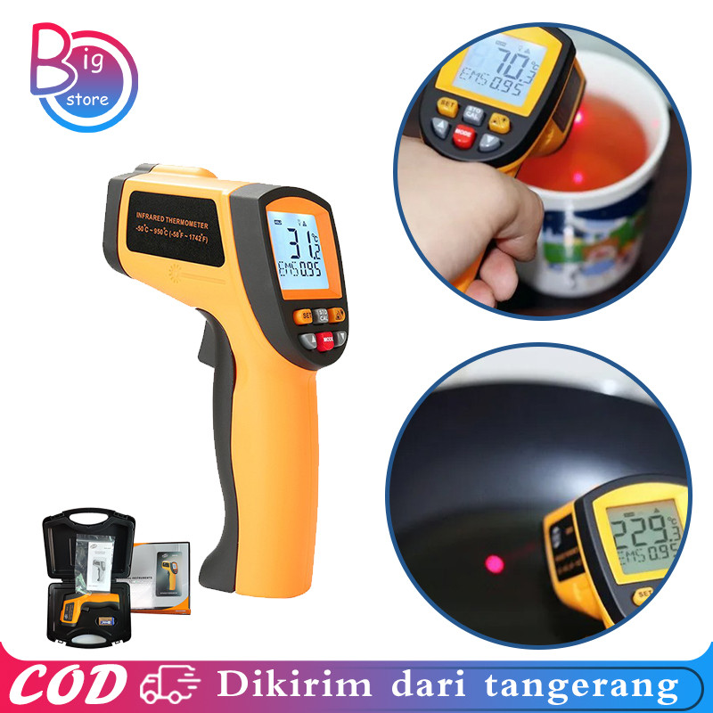 Jual Infrared Thermometer Industri 50°C ~ 950°C Gm900 Celsius ...