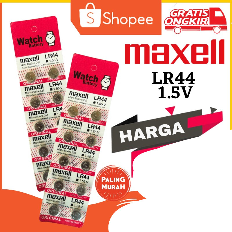 Jual PROMO!! Baterai Kalkulator Maxell Casio Citizern Kancing LR44 ...