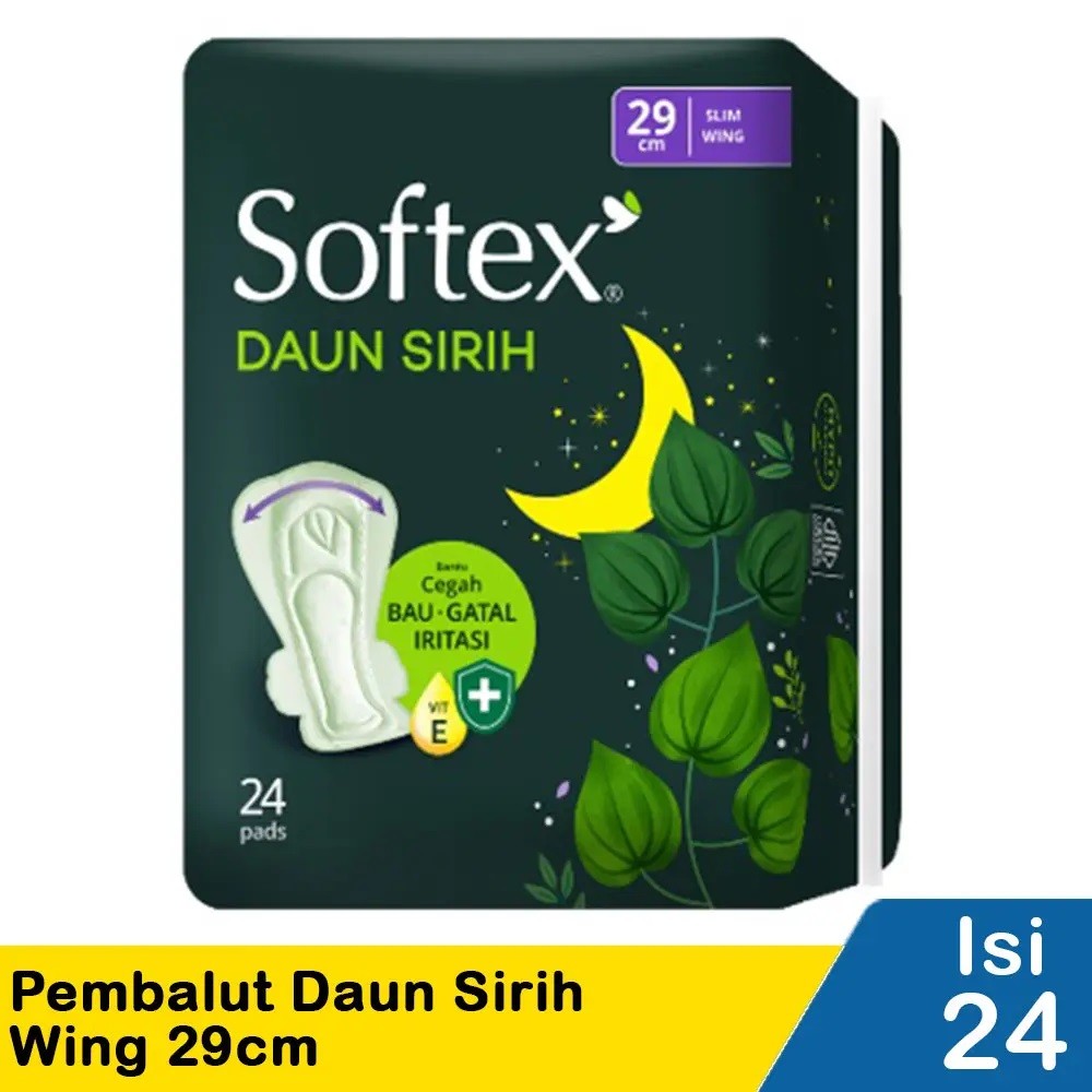 Jual SOFTEX PEMBALUT DAUN SIRIH 24'S WING 29cm | Shopee Indonesia
