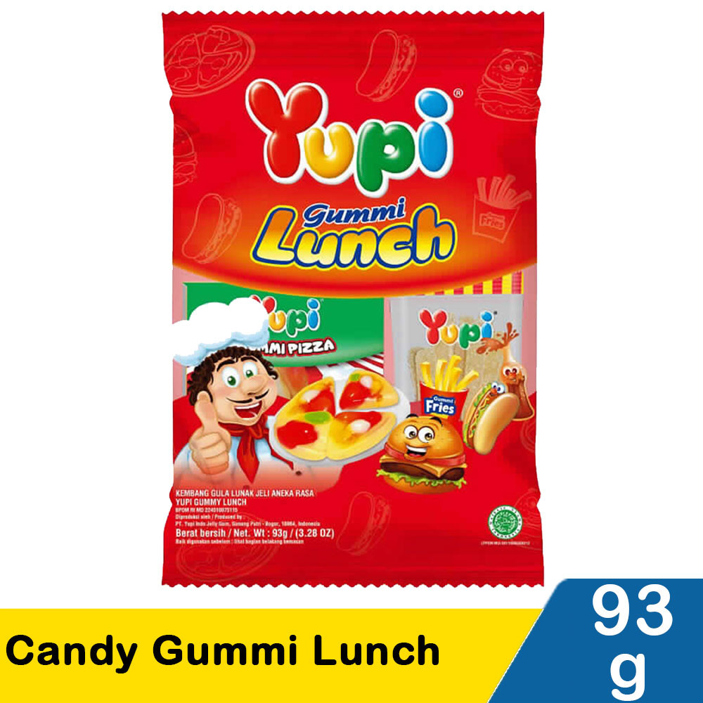 Jual YUPI CANDY GUMMY LUNCH 93g | Shopee Indonesia