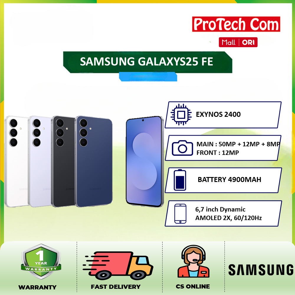 Jual Samsung Galaxy S25 FE 8/256GB 6,7 inci Dynamic AMOLED 2X Corning ...