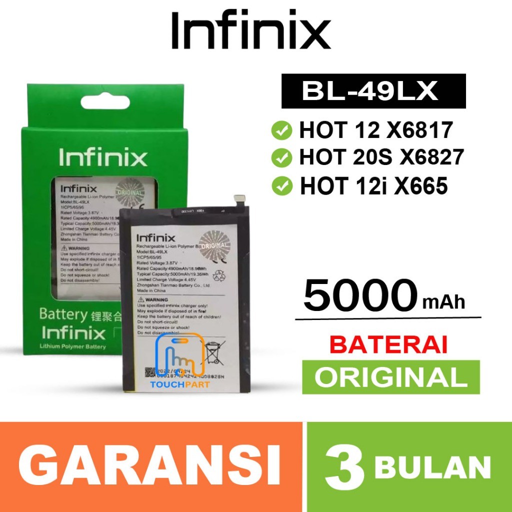 Jual BATERAI BATRE INFINIX HOT 12 X6817 / HOT 20S X6827 / HOT 12i X665 ...