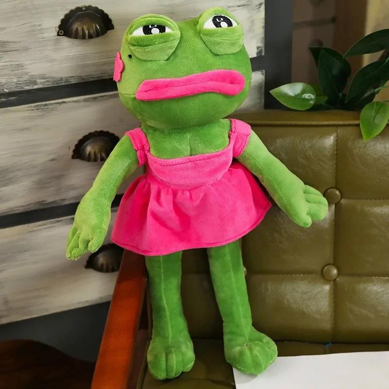 Jual 45cm Magic Expression Sad Frog Plush Toy Soft Stuffed Pillow Pepe ...