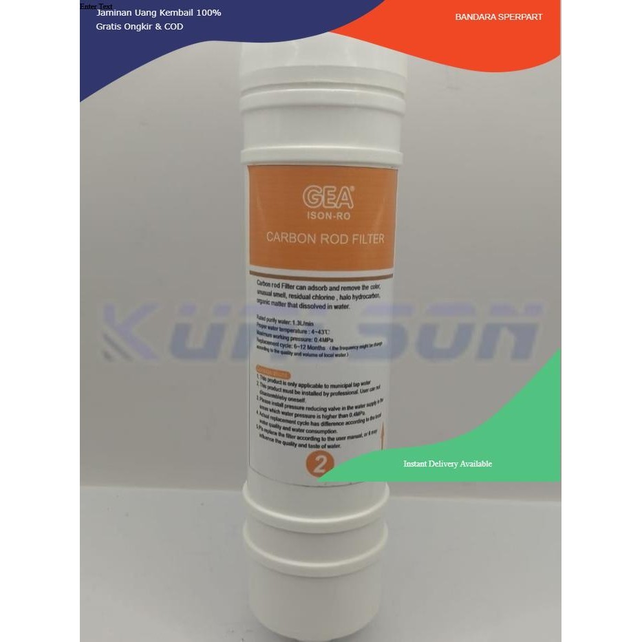 Jual GEA WATER DISPENSER GEA ISON RO Carbon Rod Filter NO 2 Original ...