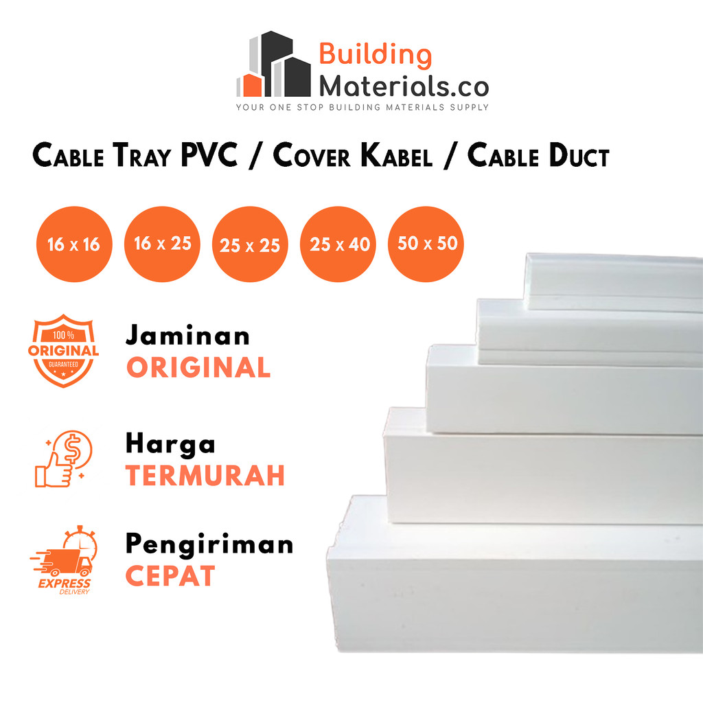 Jual Cable Tray PVC / Kabel Tray / Trunking / Cover Kabel / Cable Duct ...