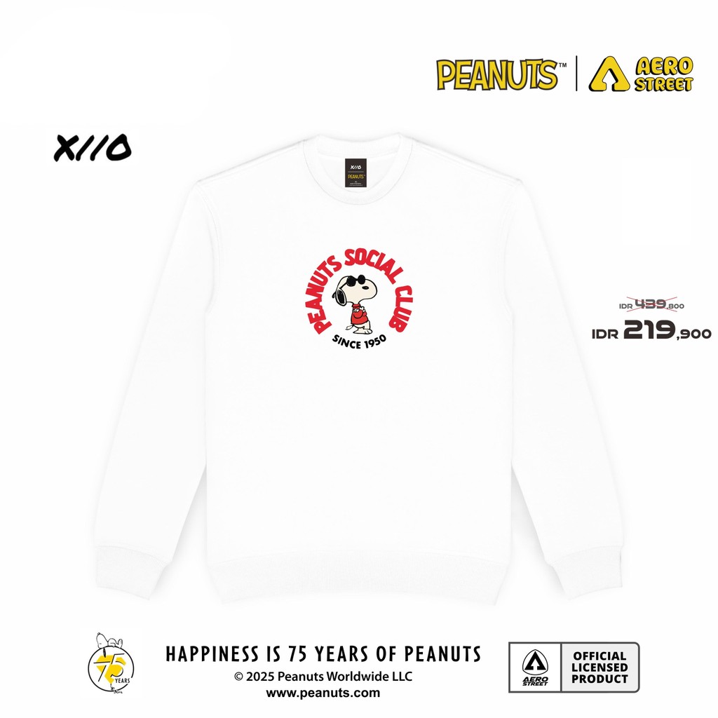 Jual Aerostreet Crewneck Peanuts Social Club Putih Sweater Sweatshirt ...