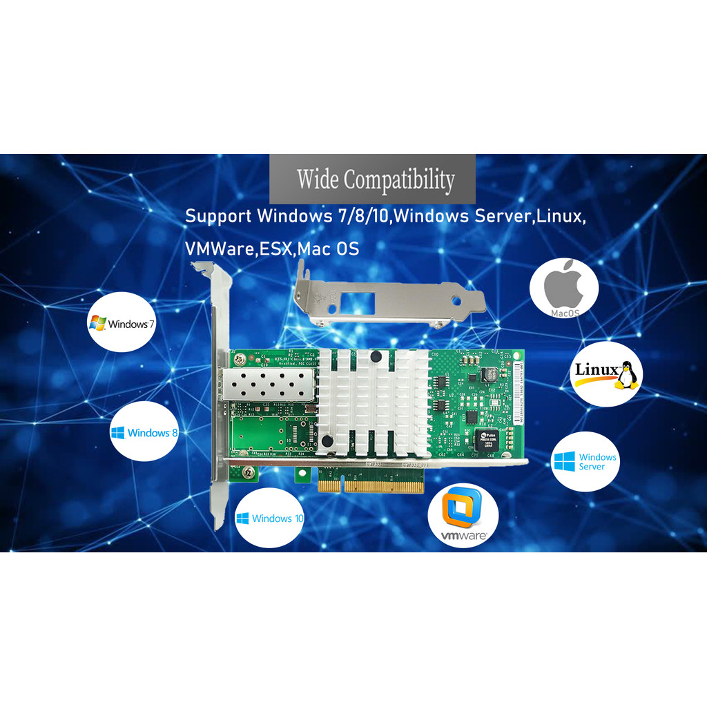 Jual 10Gb Ethernet Network Adapter Intel 82599EN Chip X520-DA1 1xSPF ...