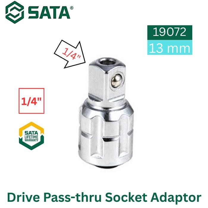 Jual Sata 19072 Adaptor Soket Pass-Thru 13 mm Dr. ke 1/4" Male / 13 mm ...