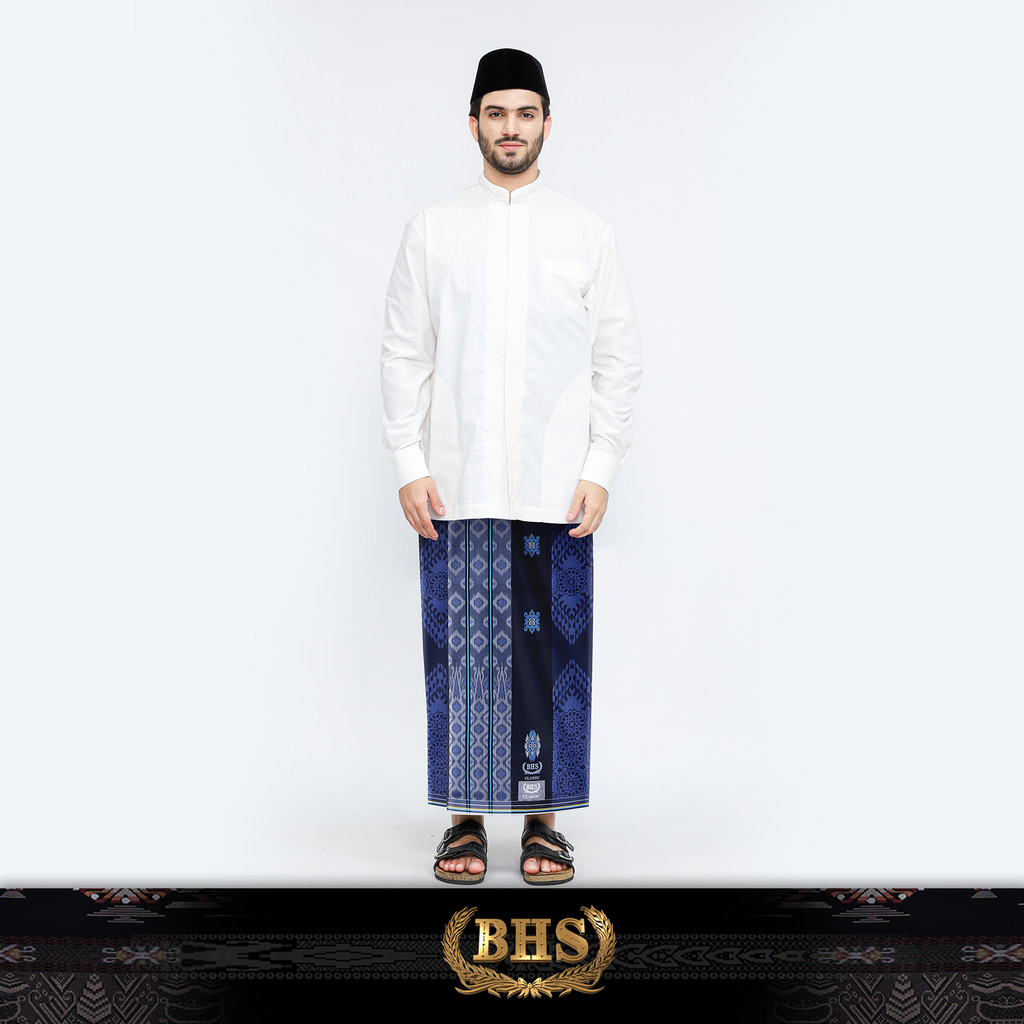 Jual Sarung BHS Classic Silver Motif C48 JGB Hitam Biru | Shopee Indonesia