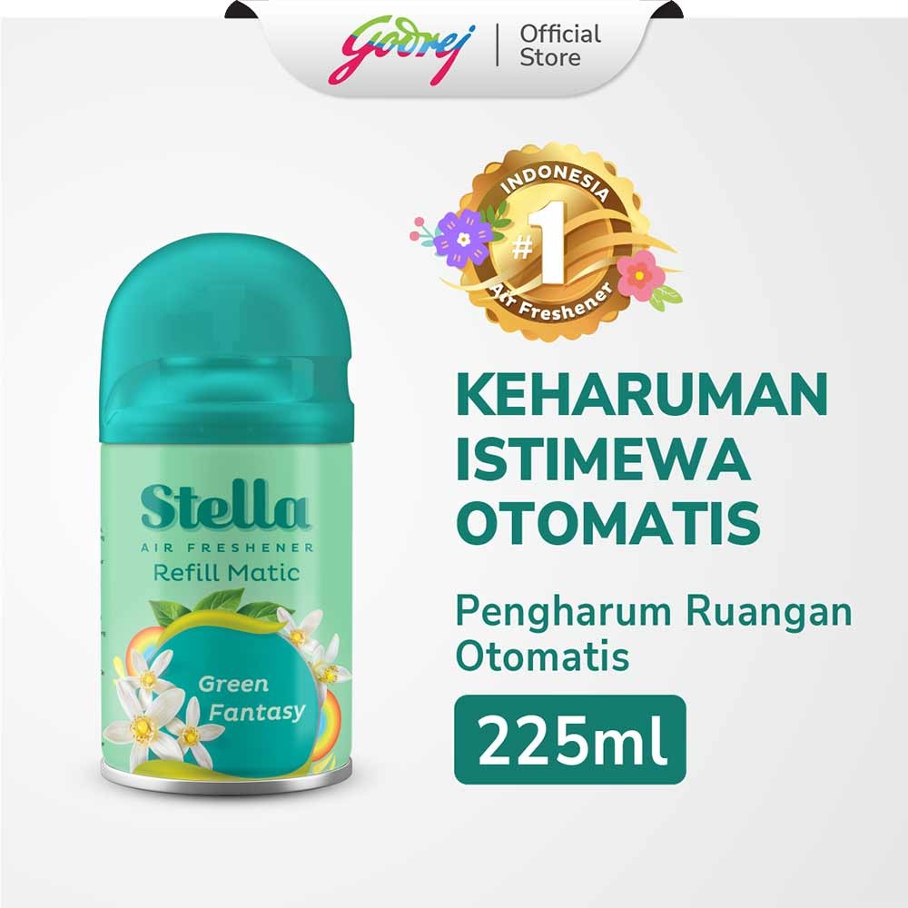 Jual STELLA AIR FRESHENER MATIC REFFIL GREEN FANTASY 225/160mL | Shopee ...