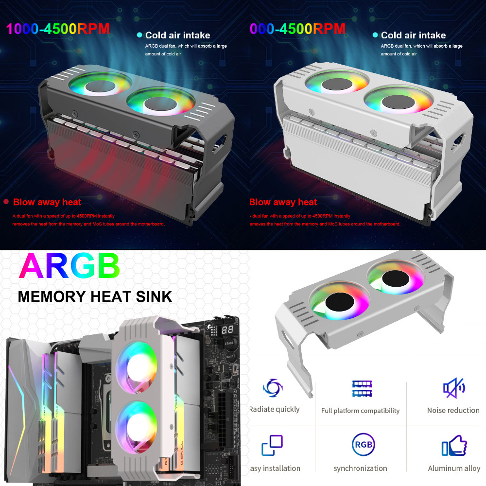 Jual D50 RAM Memory Cooler 4Pin PWM/5V 3Pin ARGB ARGB Sync Heatsink ...