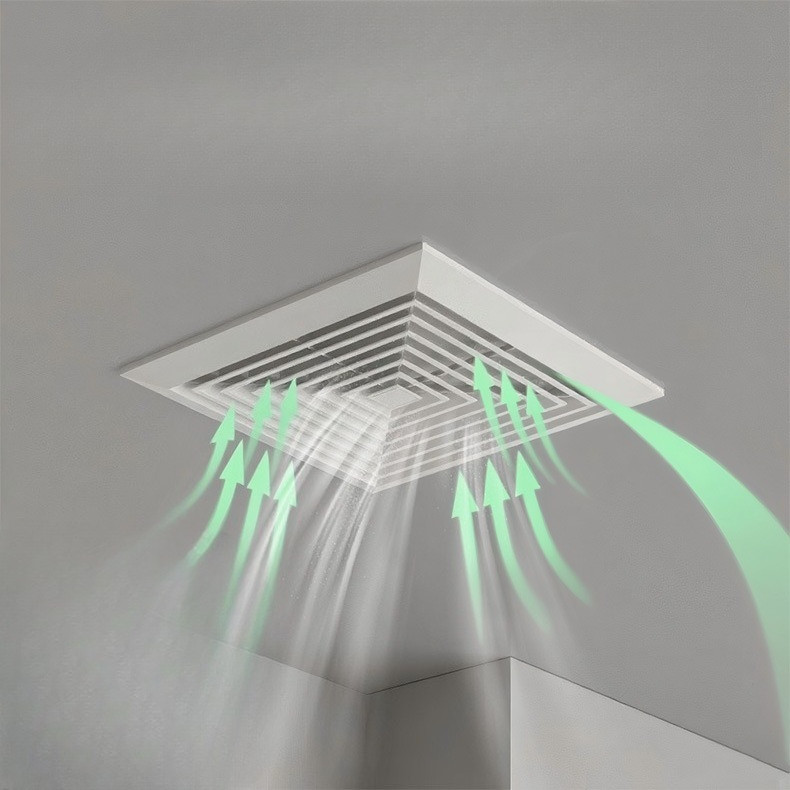 Jual Square Air Diffuser ABS Ceiling Vent Hood Snap-in Panel Air ...