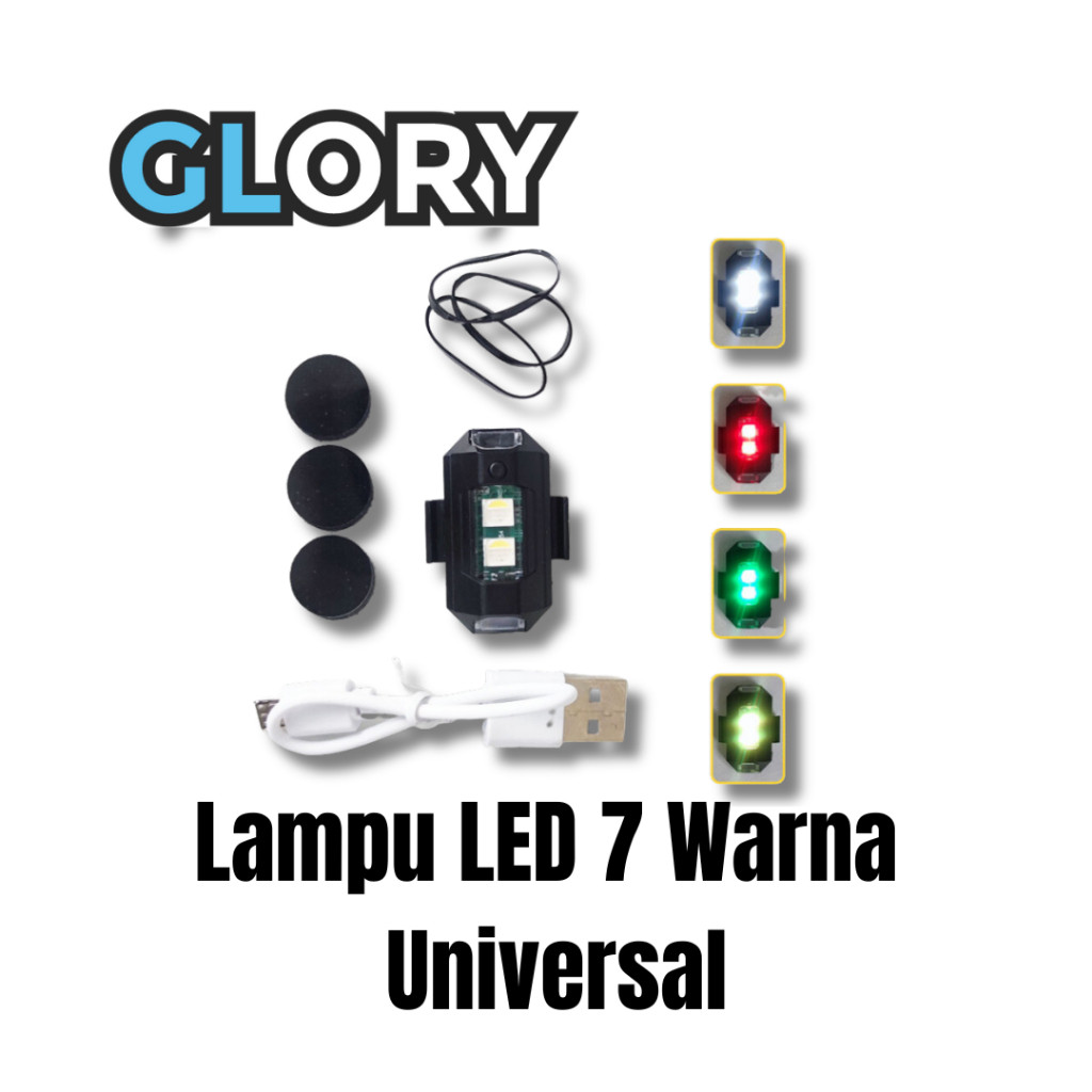 Jual Strobo Lampu LED 7 Warna Universal Anti Tabrakan Untuk Motor ...
