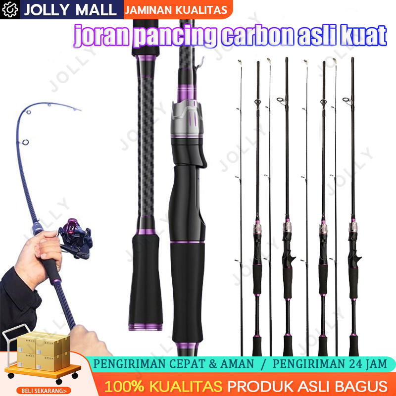 Jual Bisa COD Joran Pancing 1.8M/2.1M Casting / Spinning Carbon Fiber 2 Section Max Drag 8kg ...
