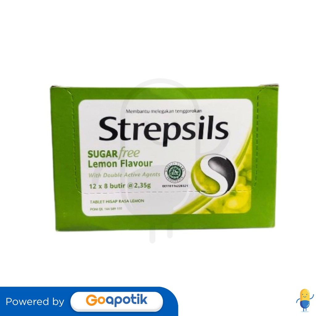 Jual Strepsils Lemon Flavour Sugar Free 8 Tablet Box 12 Sachet | Shopee ...
