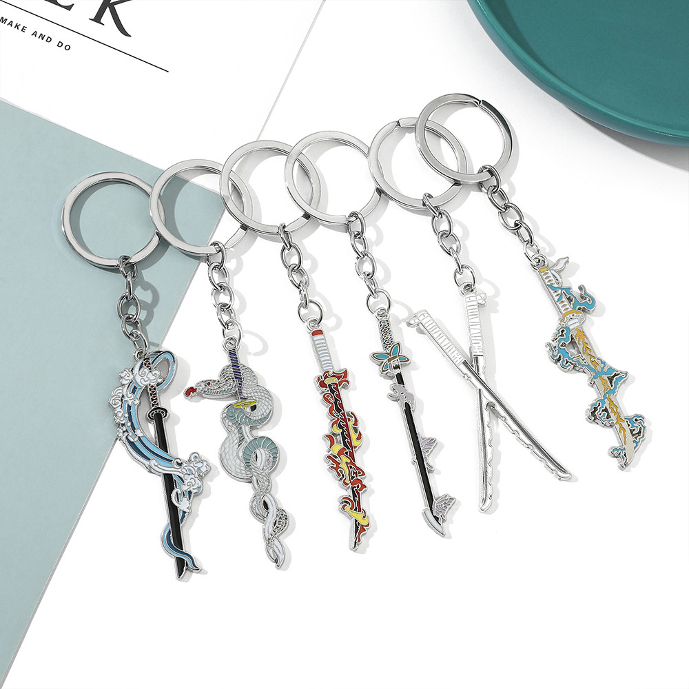 Jual Anime Demon Slayer Katana Keychain Tanjiro Inosuke Agatsuma ...