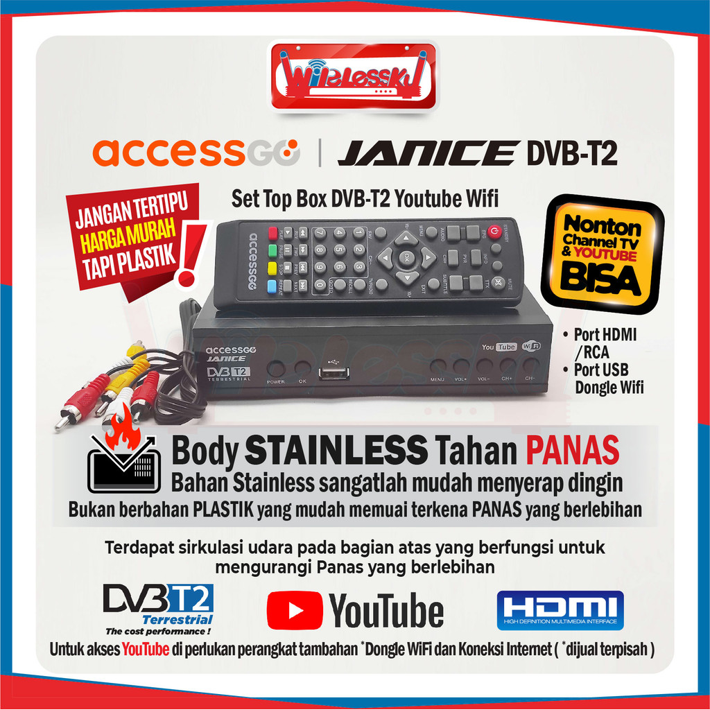 Jual Accessgo STB Janice set top box penerima siaran TV Digital ...
