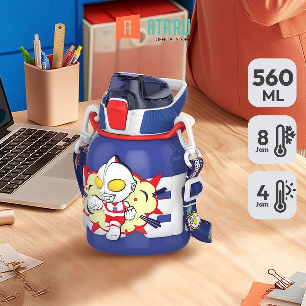 Jual Ataru Botol Vacuum Flask Stainless Steel Dengan Strap Ultraman 560 ...
