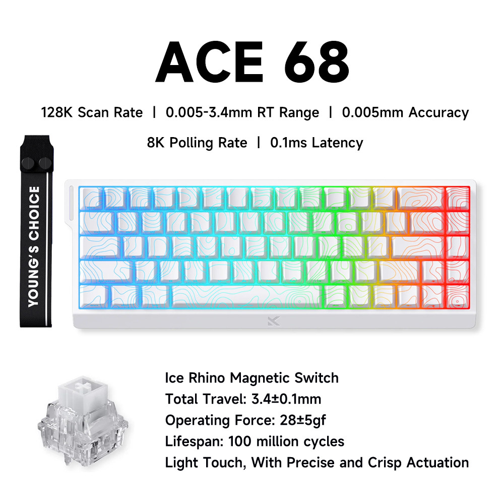 Jual ACE 68 Magnetic Switch Gaming Keyboard Hall Effect Rapid Trigger ...