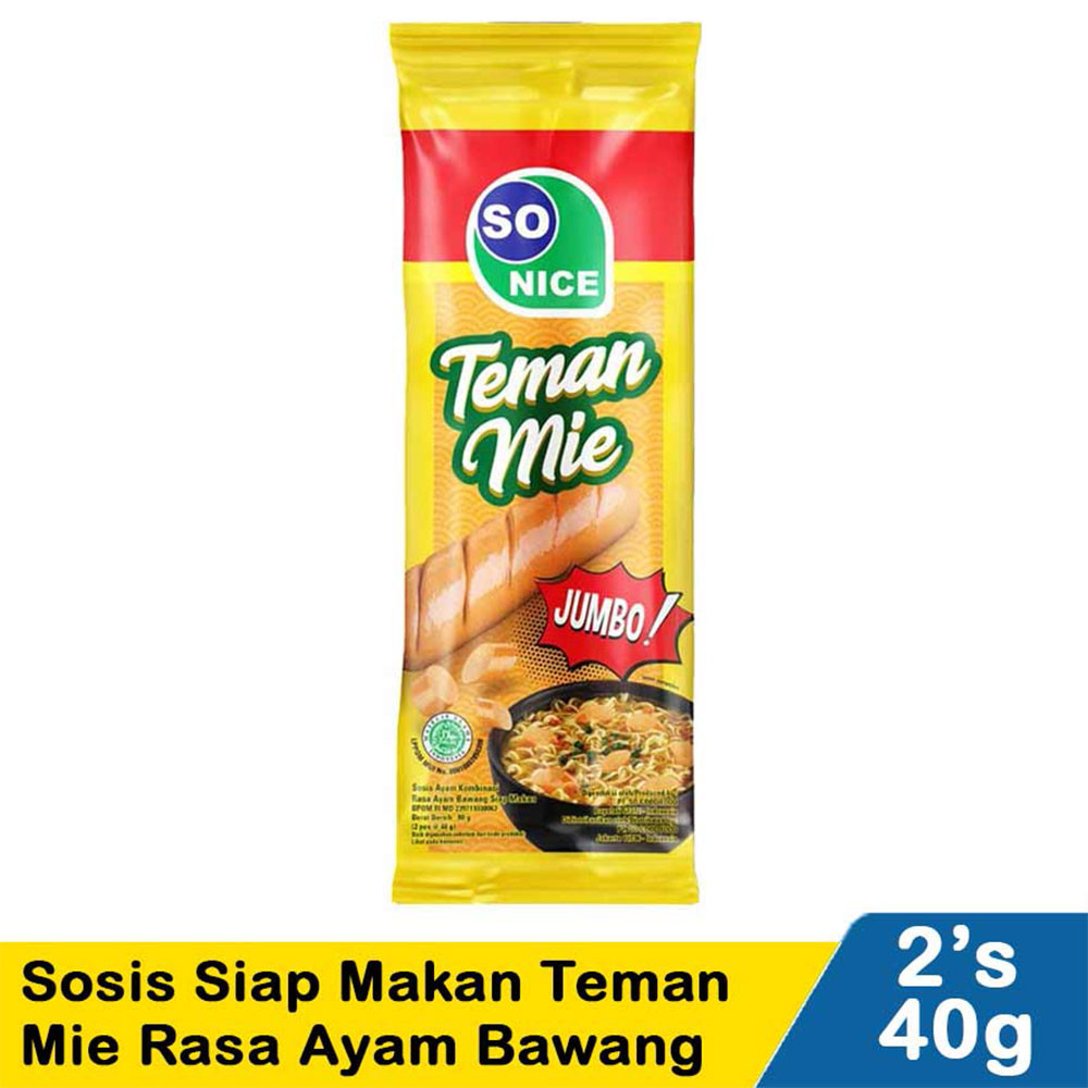 Jual SO NICE SOSIS SIAP MAKAN TEMAN MIE AYAM BAWANG 2x40g | Shopee ...