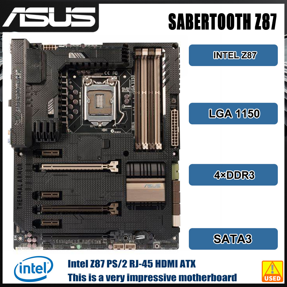 Jual LGA 1150 Motherboard ASUS SABERTOOTH Z87 Intel Z87 DDR3 PCI-E 3.0 ...