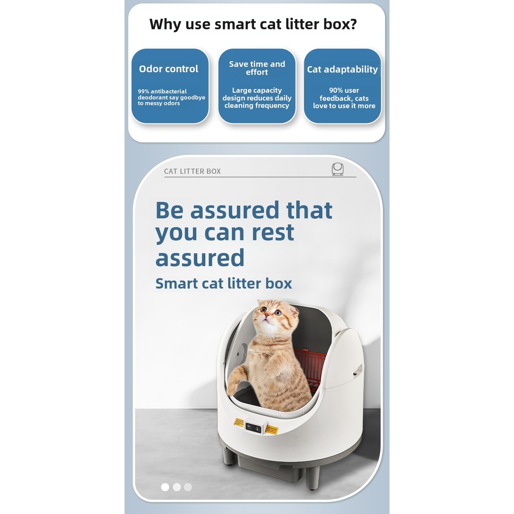 Jual Automatic Self Cleaning Cat Litter Box with APP Control ...