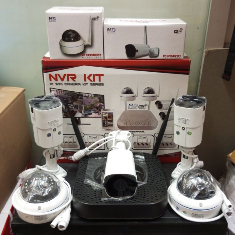Jual PAKET CCTV NVR KIT IP WIRELESS 10CH 5 CAMERA AUDIO 8MP 4K ULTRA HD ...