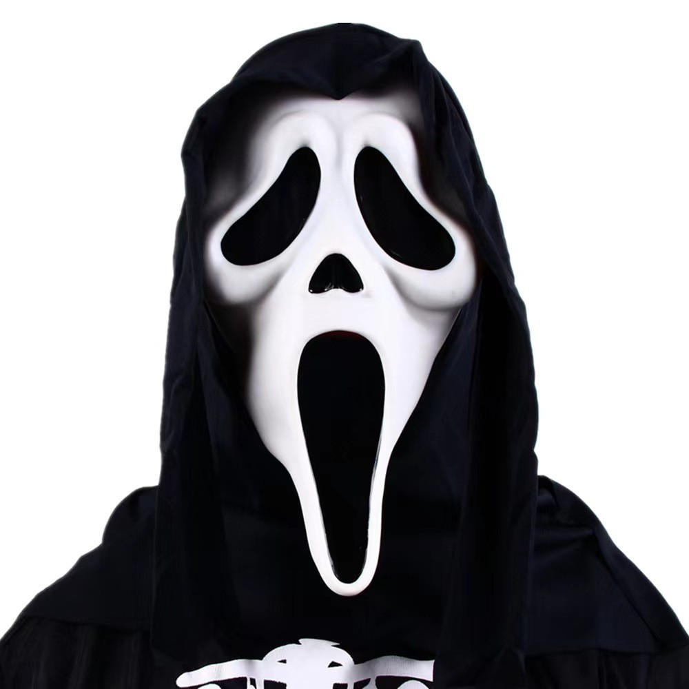 Jual Halloween Easter Horror Black Cloak Grim Reaper Skull Mask Script ...
