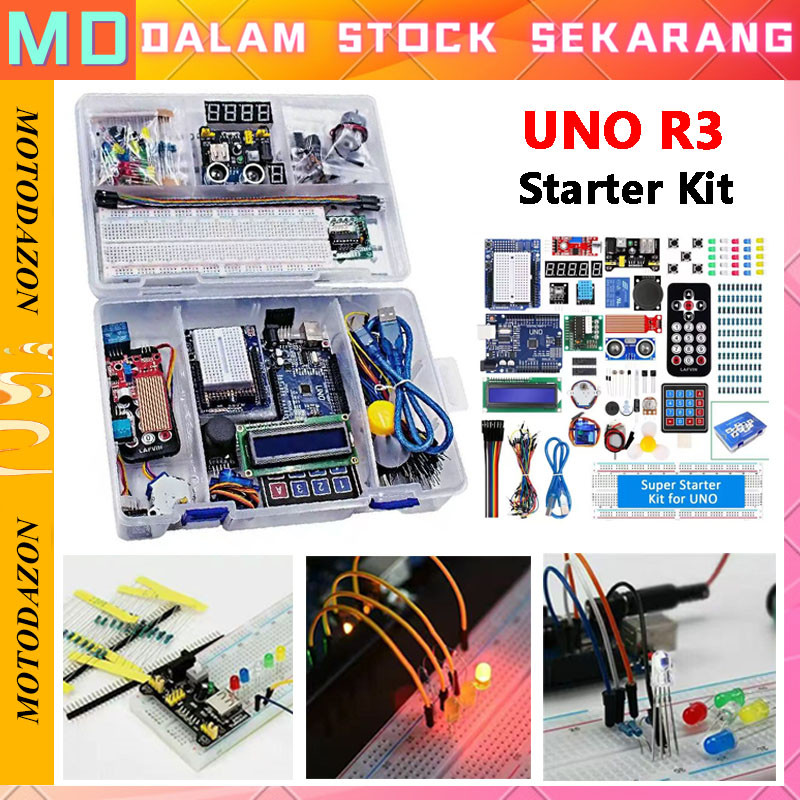 Jual Stok Tersedia - Arduino Uno R3 starter kit Paket Compatible 2 ...