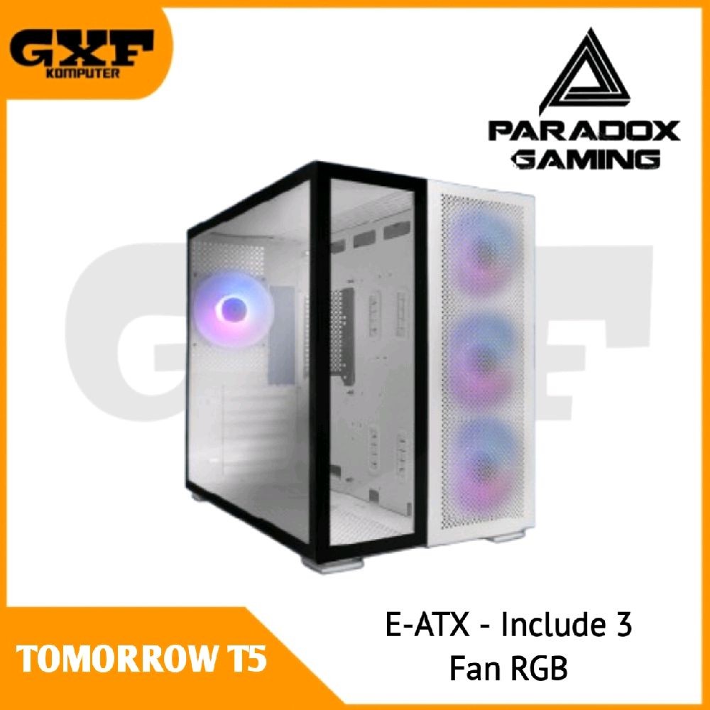 Jual Casing PC Paradox Gaming Tomorrow T5 E-ATX Include 3 Fan RGB ...
